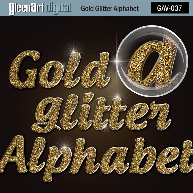 Gold Glitter Letters - Etsy