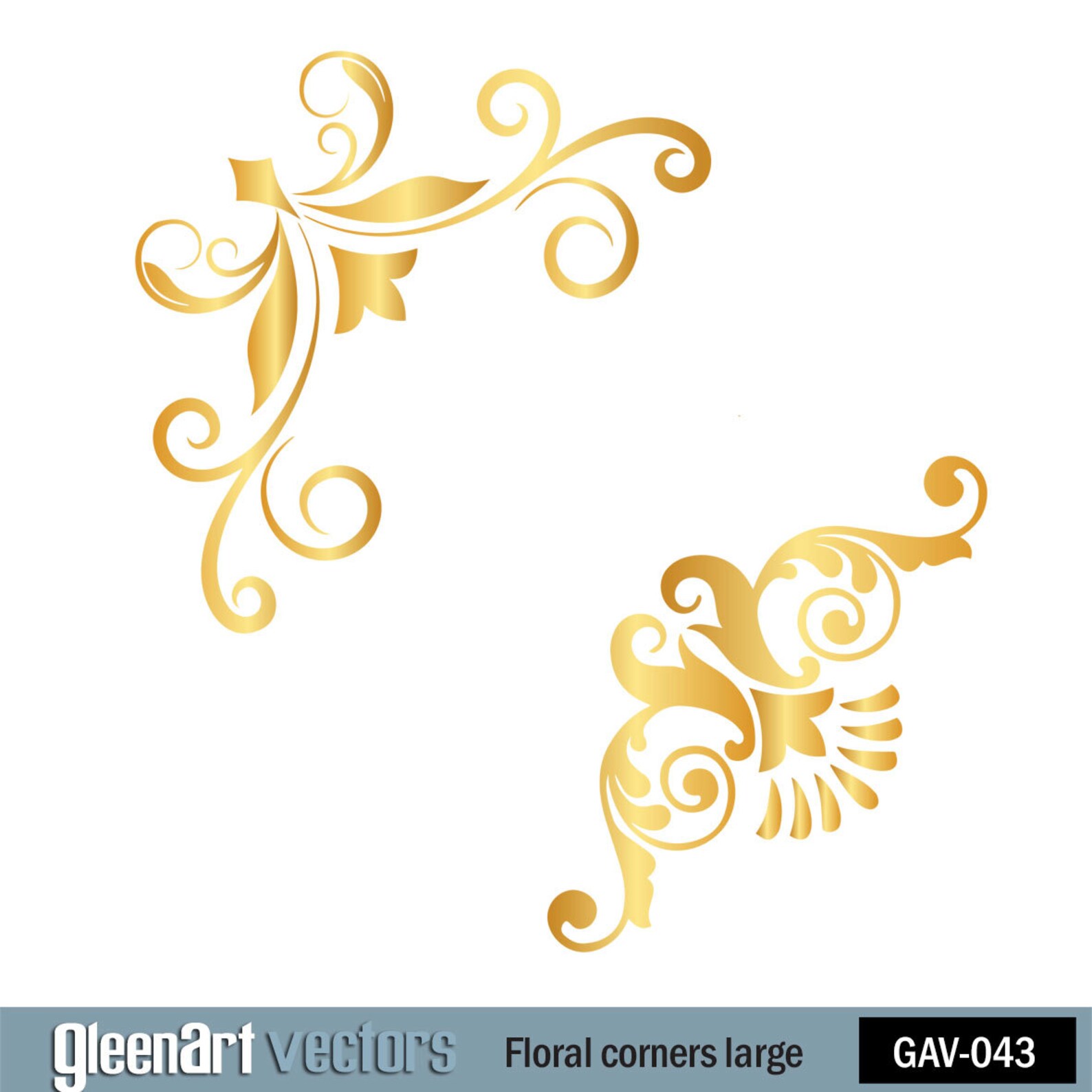 SALE Gold Digital Frame Commercial Use Png Jpg Eps | Etsy