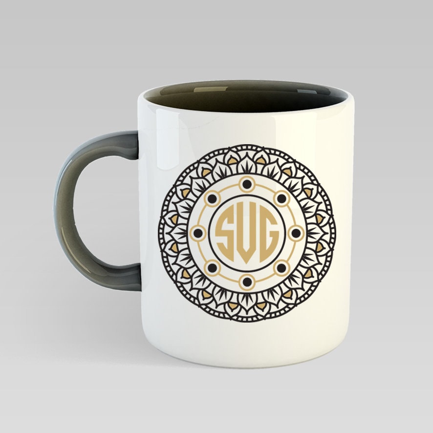 Manadala Monogram Frames, Mandala Svg, Circle Monogram Frame Svg ...