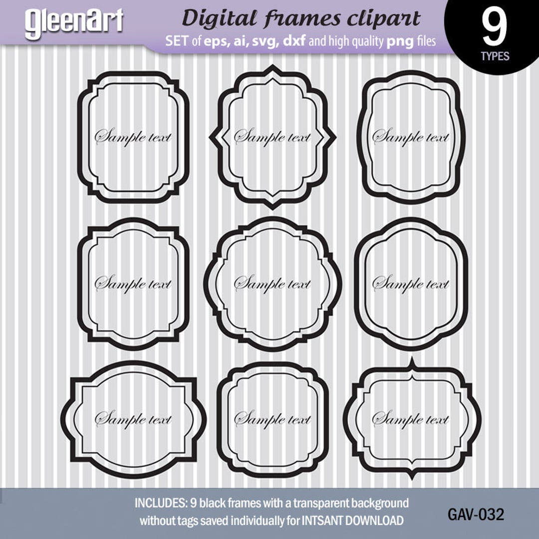 Framed Text Clipart Svg, Personalized Customizable Logo Frame Label ...
