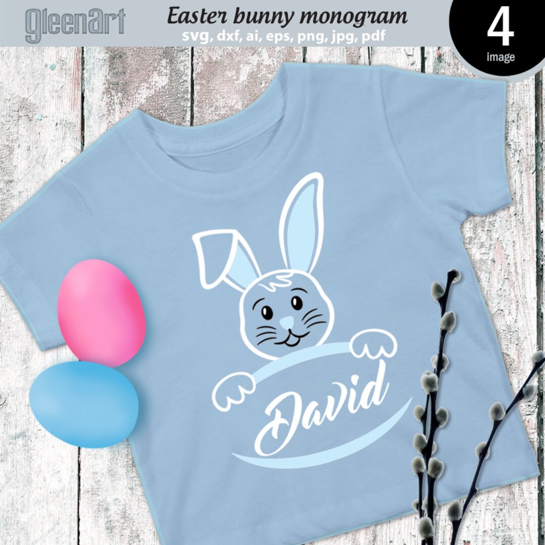 Easter Bunny Monogram Svg, Easter Frame Svg, Easter Rabbit Svg, SVG ...