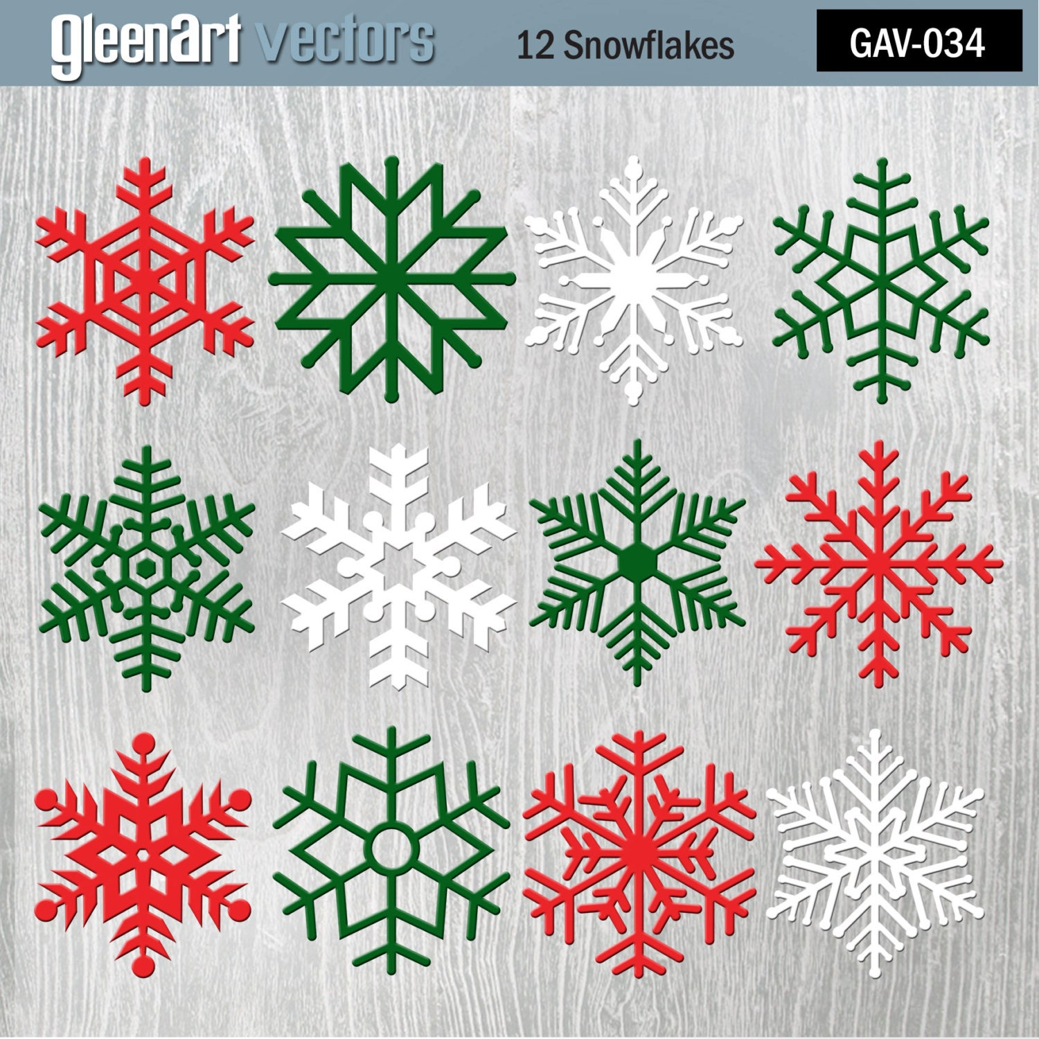 Christmas Digital Snowflakes / Christmas Snowflake Clipart / - Etsy
