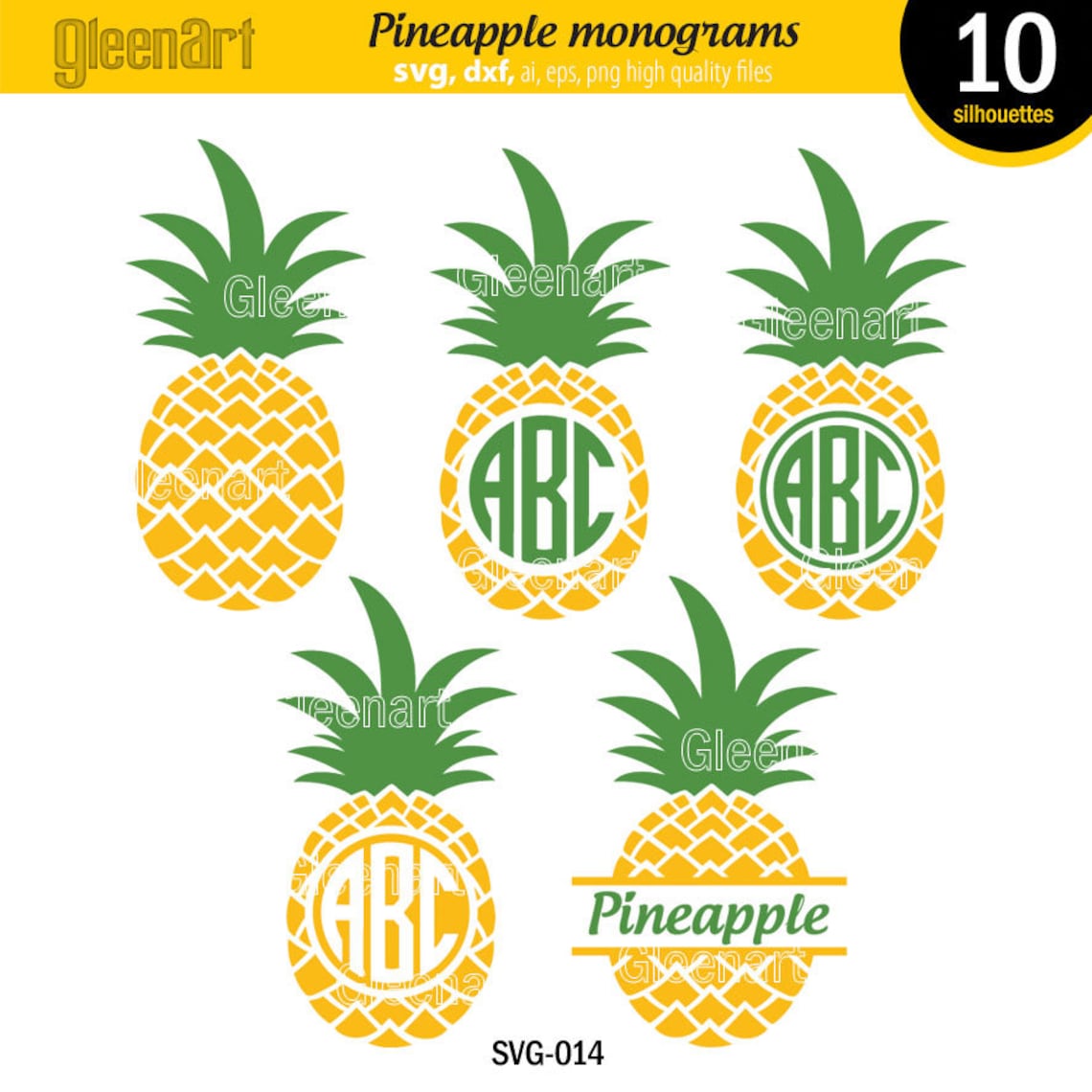 Pineapple Monogram svg Svg pineapple Pineapple monogram | Etsy
