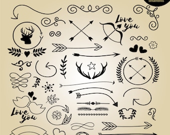 Doodle Beetle Clipart Digital Line Art Bug Hand Drawn Clip - Etsy