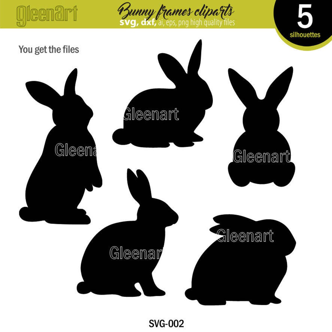 Easter Bunny Monogram Svg Files Bundle SVG Easter Cuttable - Etsy