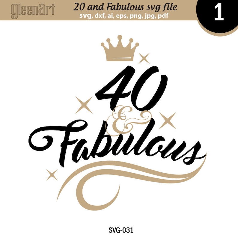 Birthday Party Svg Cricut Logo 40 Forty Birthday Fabulous Etsy