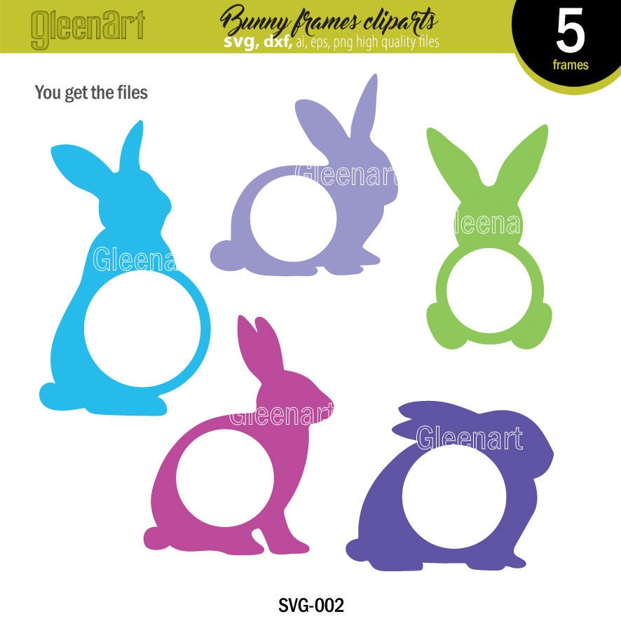 Easter Bunny Monogram Svg Files Bundle SVG Easter Cuttable | Etsy