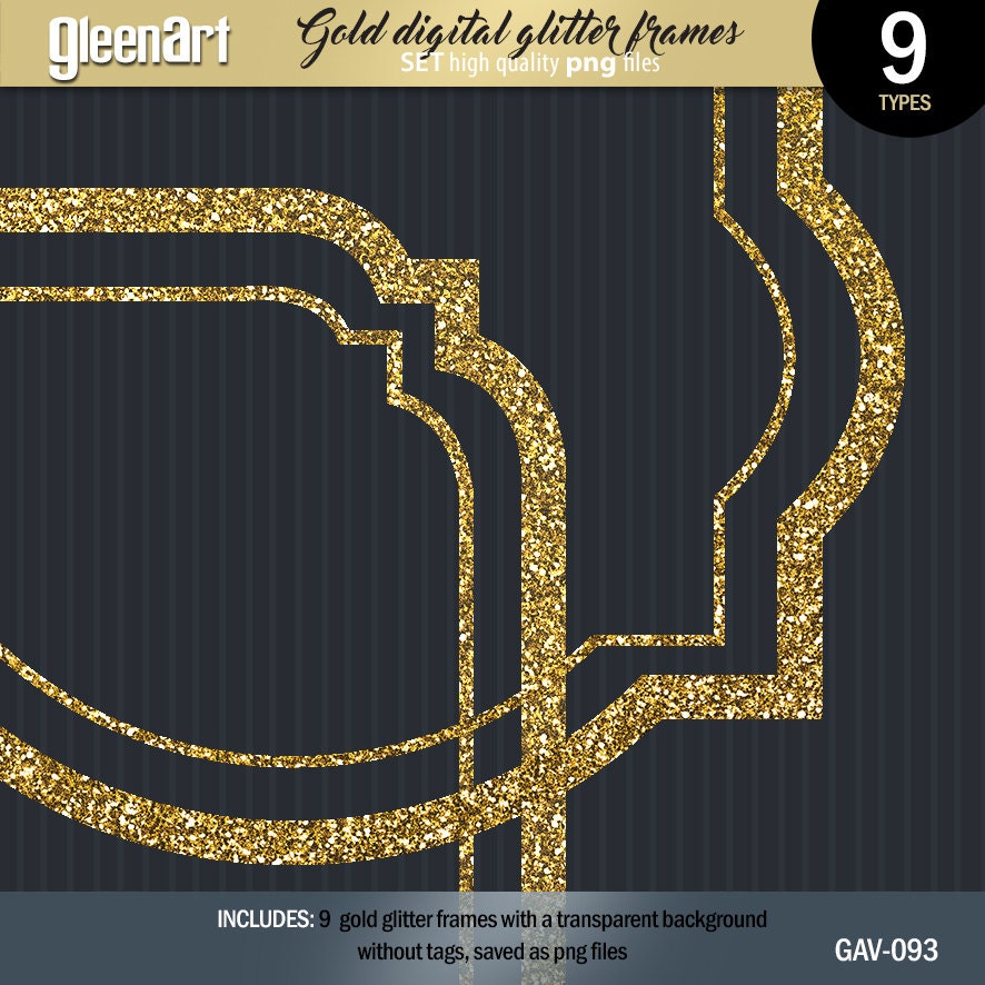 Sale - Glitter Frames Png, Gold Glitter Labels, Silver Glitter Labels ...