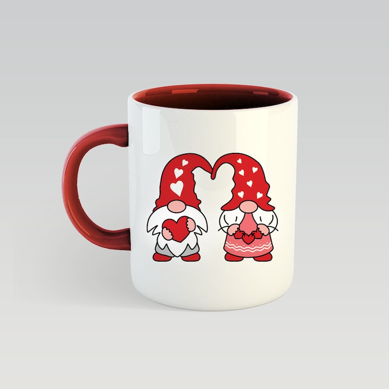 Valentine's Day Gnomes With Hearts, Valentine's Day Gnom Svg, Cute ...
