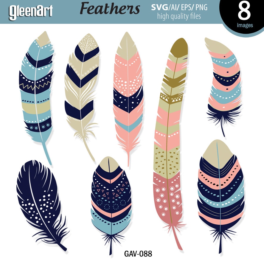 Tribal Feather Svg Tribal Feather Silhouettes Tribal Feather | Etsy