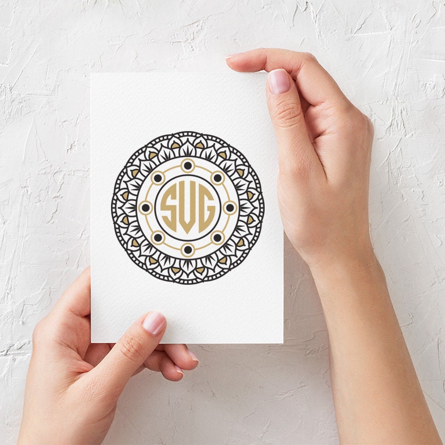 Manadala Monogram Frames, Mandala Svg, Circle Monogram Frame Svg ...