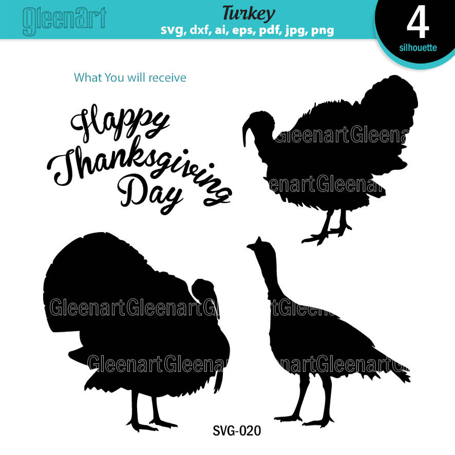 Turkey Svg Bundle Turkey Monogram Turkey Clipart | Etsy