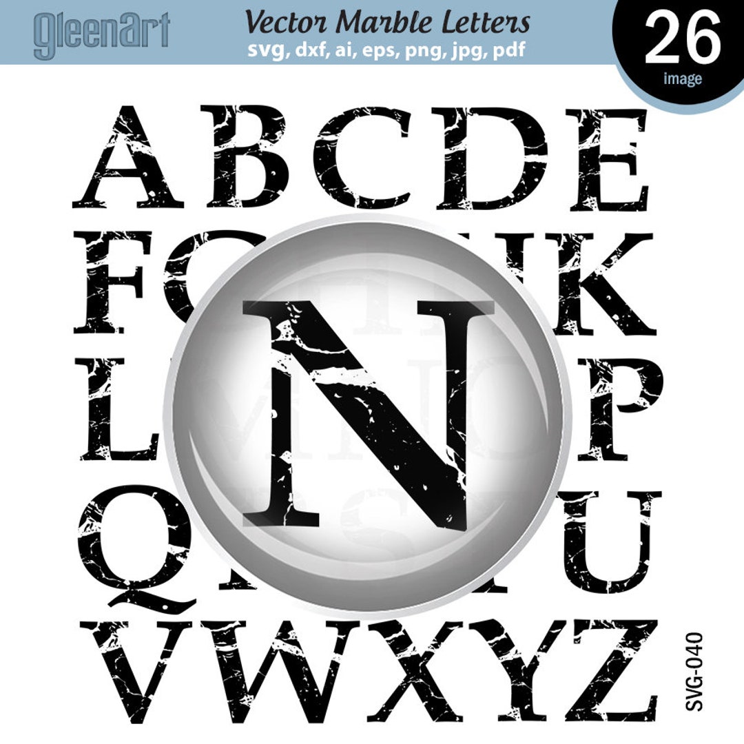 Vector Marble Alphabet, Vector Marble Letters, Marble Pattern, Ai, Eps ...