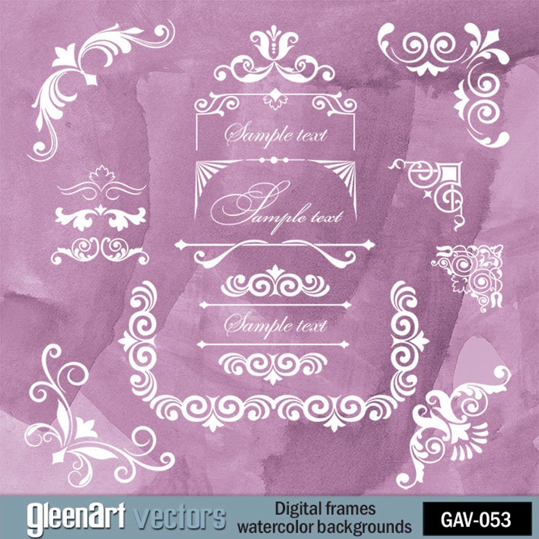 16 White Swirl Digital Frames Floral Frame Clipart Set of Flourish ...