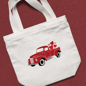 Valentine Red Truck Svg, Valentines Vintage Truck With Hearts ...
