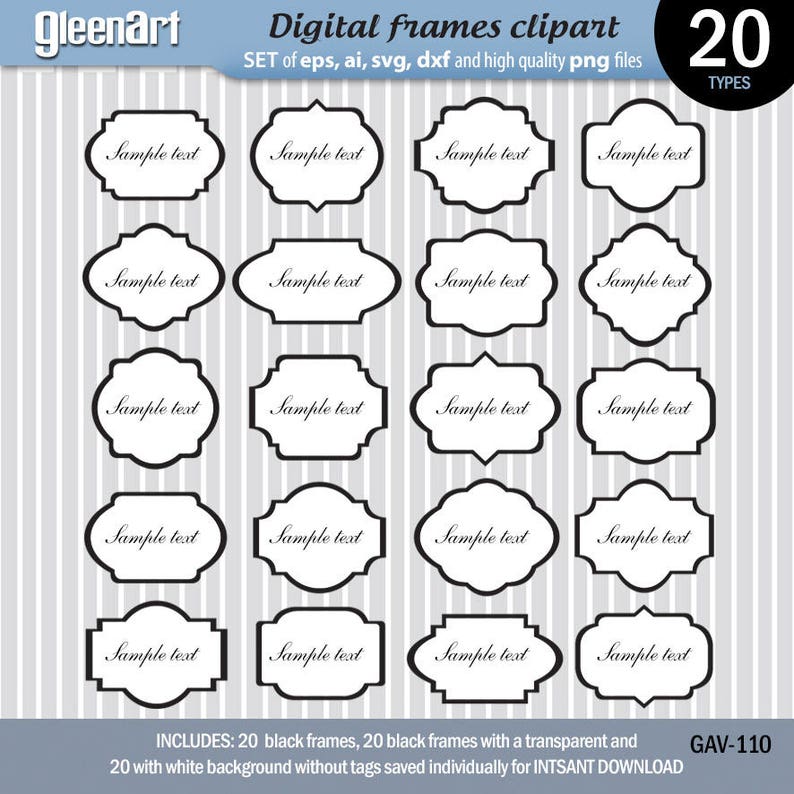 Sale Label frame Frames clipart Label svg Digital frame | Etsy