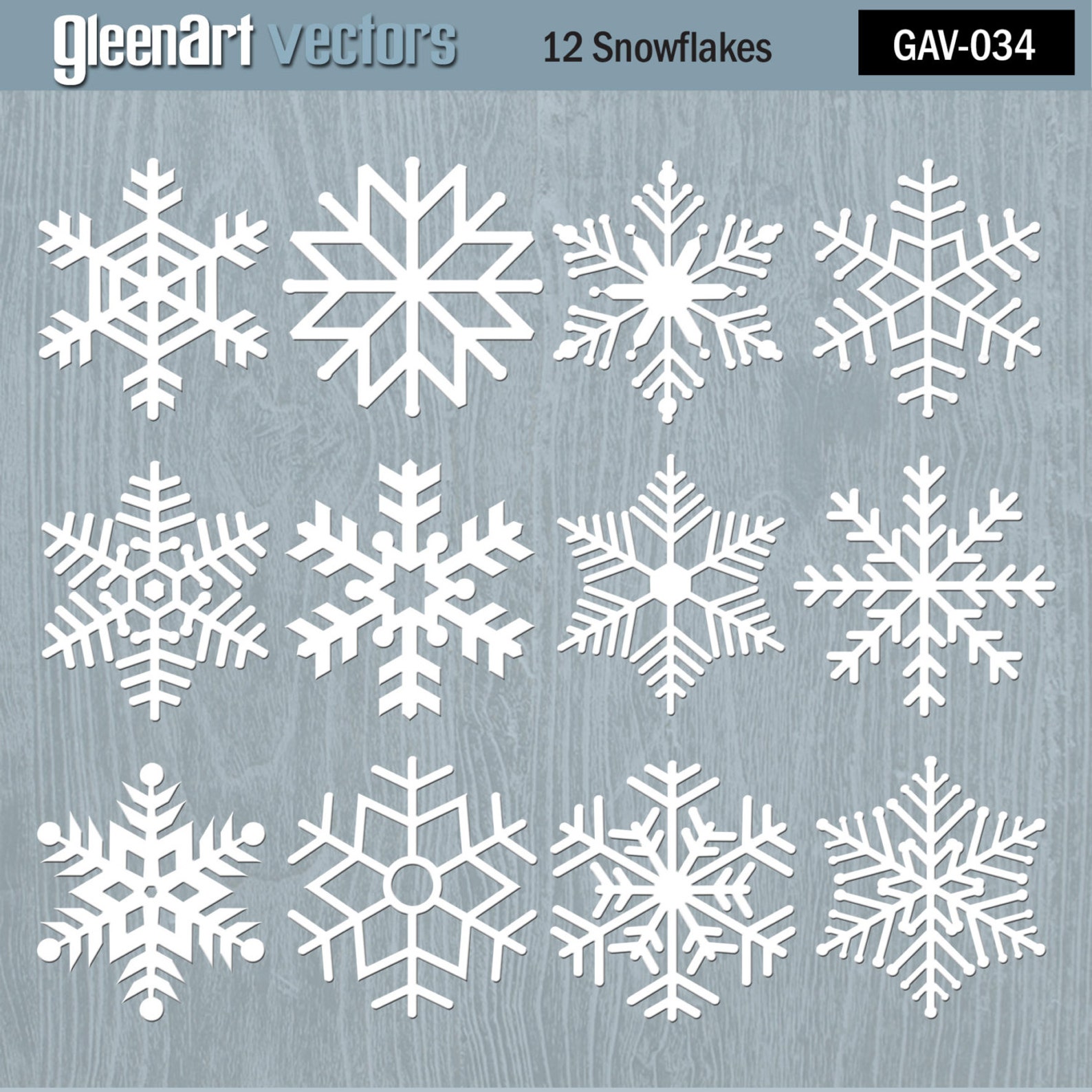 Christmas Digital Snowflakes / Christmas Snowflake Clipart / | Etsy