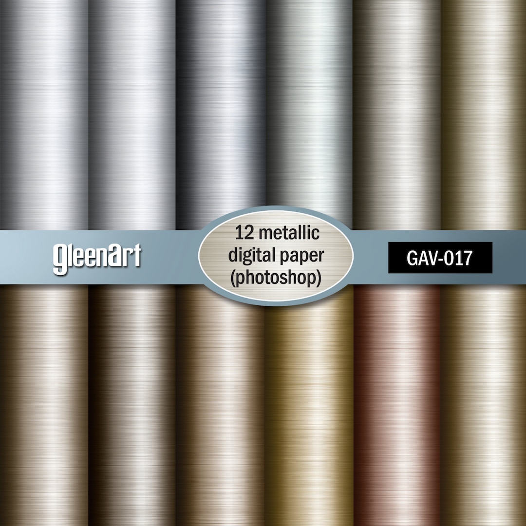 Metal Digital Paper, Set of Metal Textures, Digital Metal Background ...