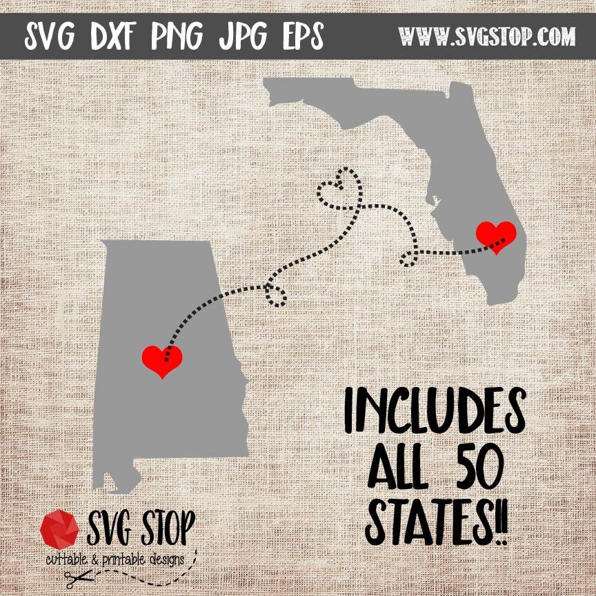 State to State SVG DXF PNG Jpg Eps Cuttable and Printable - Etsy
