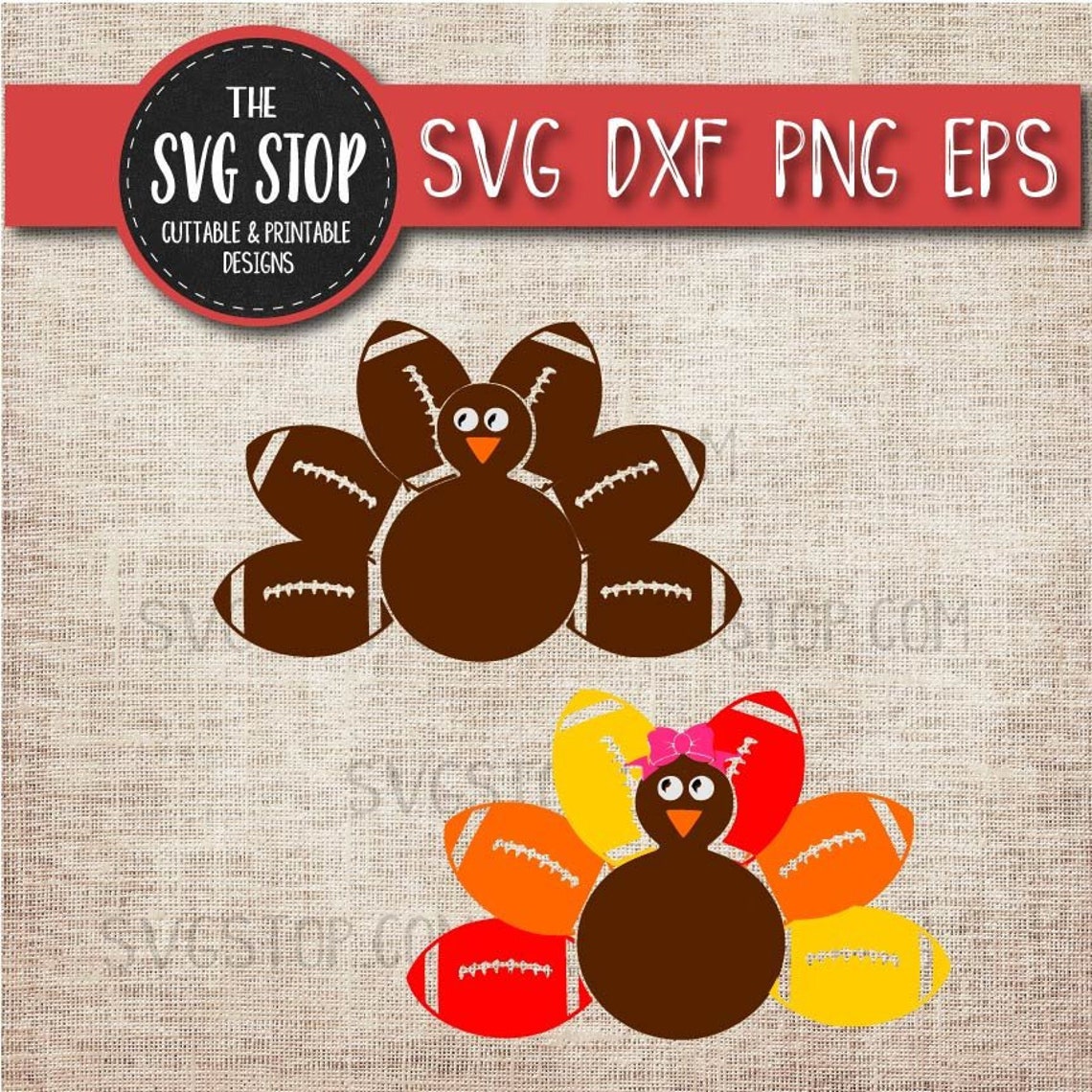 Monogram Football Turkey SVG DXF PNG Eps Files Clipart Cut - Etsy