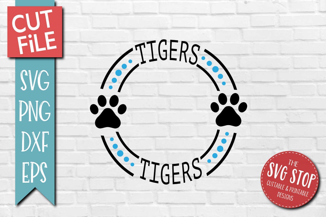 Tigers Paw Monogram Frame SVG DXF PNG Jpg Eps Cut File - Etsy