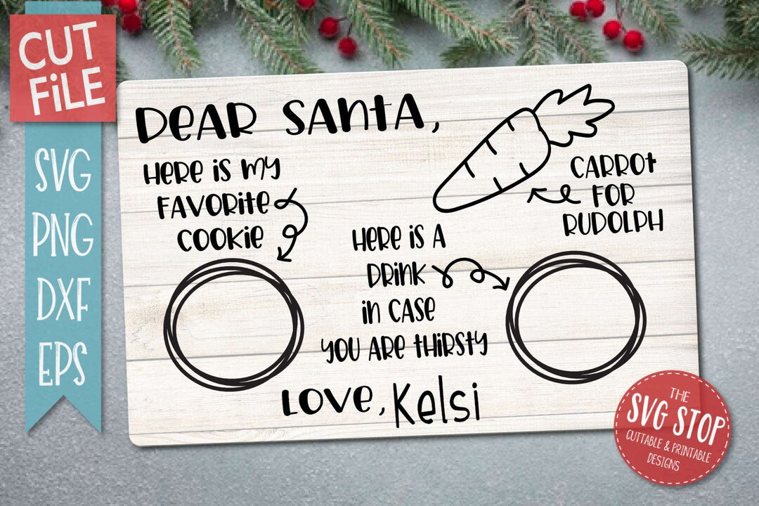 Santa Tray Cookie Plate SVG, DXF Png Eps Christmas Cut File Template - Etsy