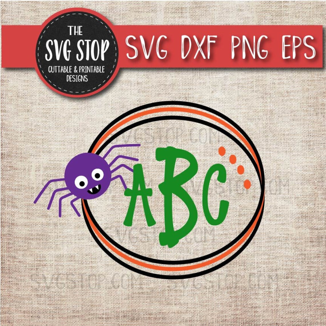 Spider Monogram Frame Halloween SVG DXF PNG Eps Cuttable - Etsy