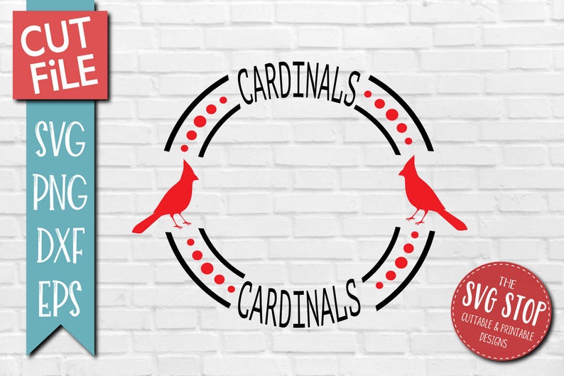 Cardinals Monogram Frame SVG DXF PNG Jpg Eps Cut File - Etsy