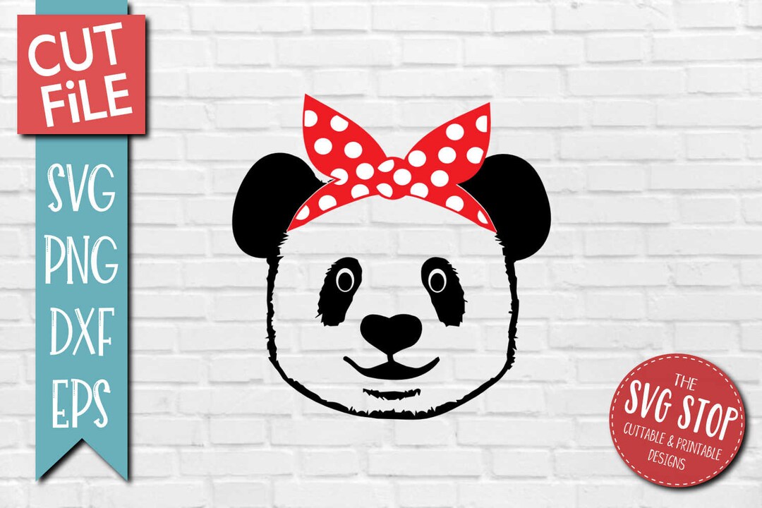 Animal Bandana Design Panda Bandana Svg Dxf Png Eps - Etsy