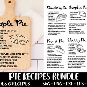 Pie Recipes SVG Bundle - Apple Pie SVG - Pumpkin Pie SVG - Files for ...