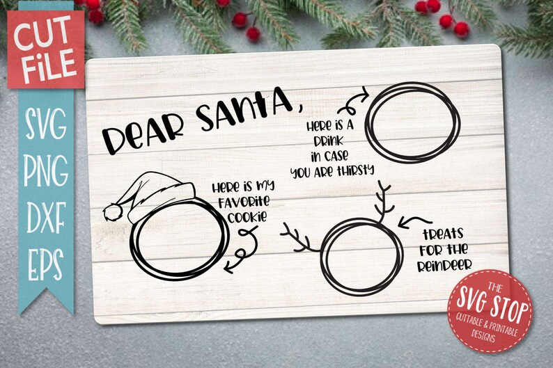 Santa Tray Cookie Plate SVG DXF Png Eps Christmas Cut File - Etsy