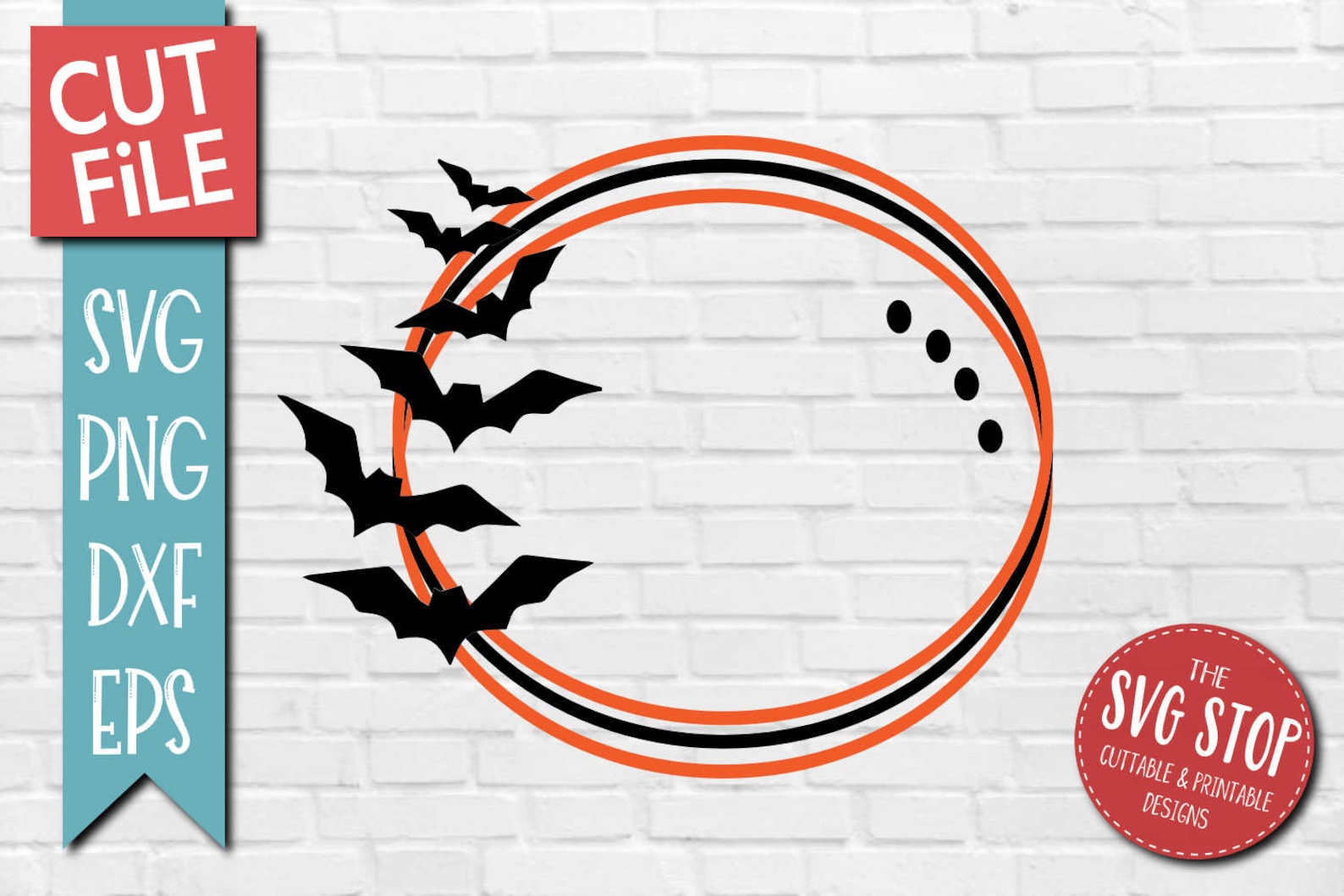 Bats Monogram Frame Fall Halloween SVG DXF PNG Eps - Etsy
