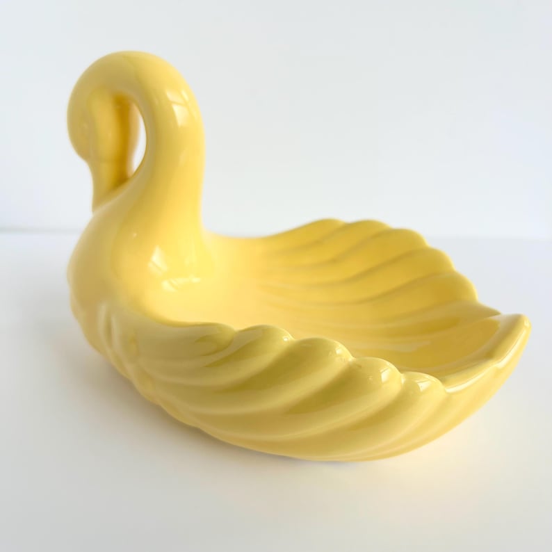Vintage Yellow Swan Soap Dish, Springs Ceramic, Hollywood Regency ...