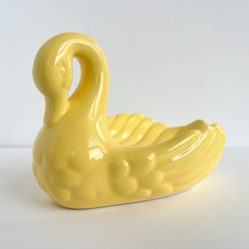 Vintage Yellow Swan Soap Dish, Springs Ceramic, Hollywood Regency ...