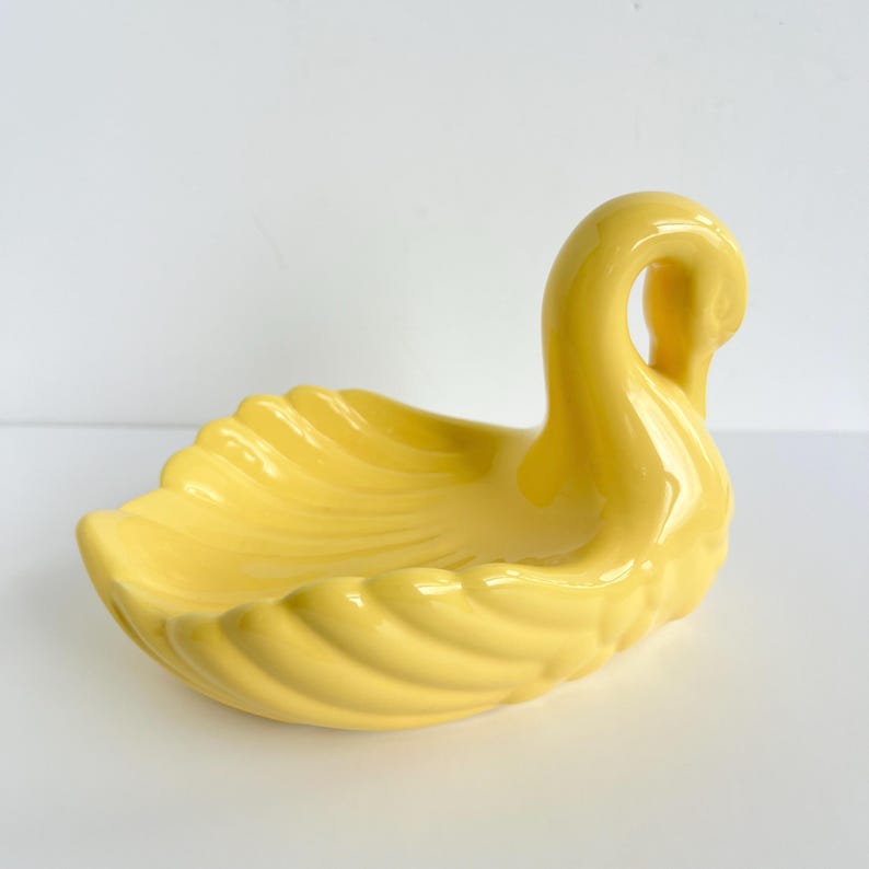 Vintage Yellow Swan Soap Dish, Springs Ceramic, Hollywood Regency ...