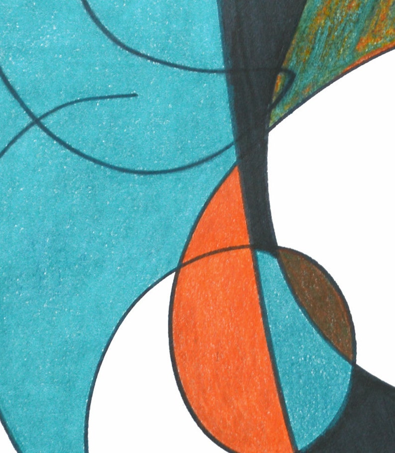 Dibujo abstracto arte abstracto dibujo de ave con - Etsy México