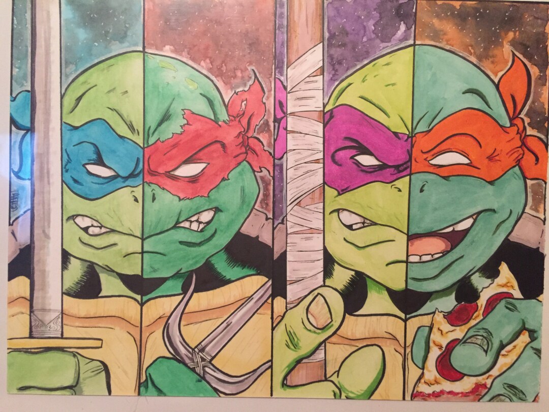 Original Hand Drawn Teenage Mutant Ninja Turtle Portrait Illustration ...
