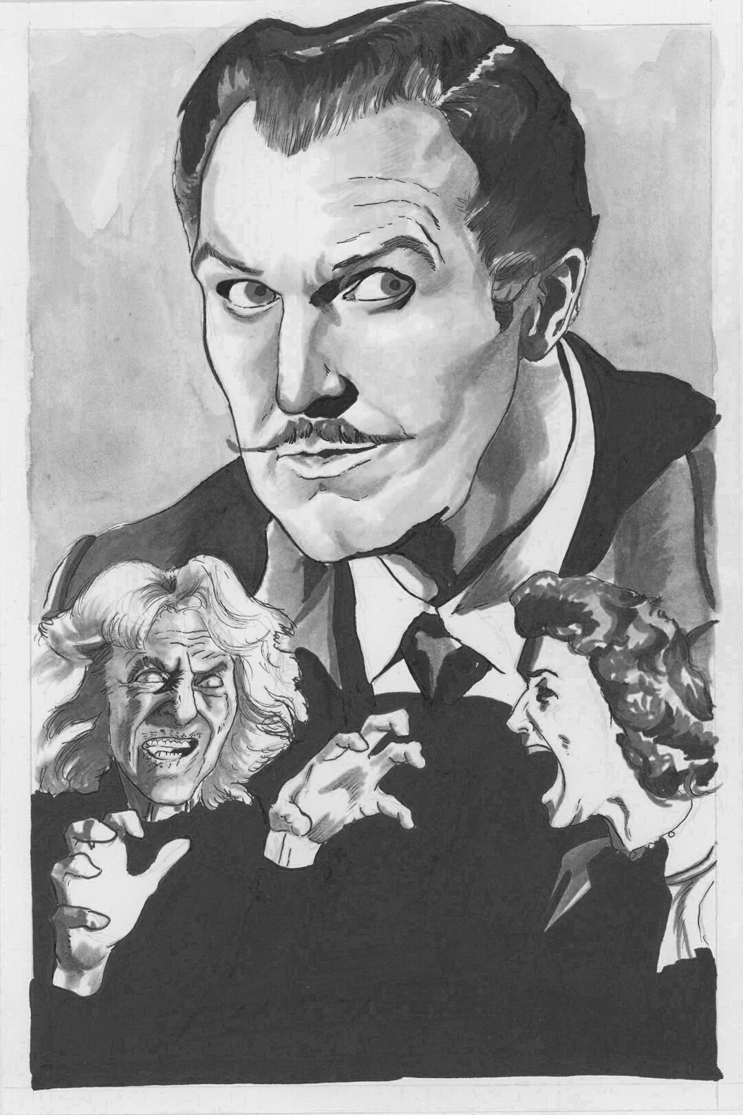 Vincent Price House on Haunted Hill Original Portrait Illustration - Etsy