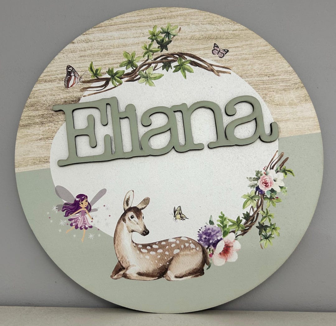 Eliana Woodland Animal Themed Door Sign , Nursery Decor , Childrens ...