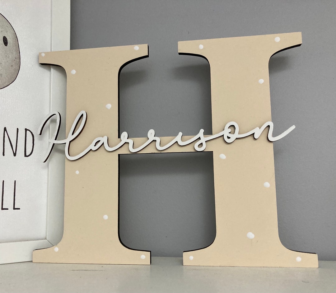 Harrison Wall Initial With Name Personalised Wall Decor - Etsy