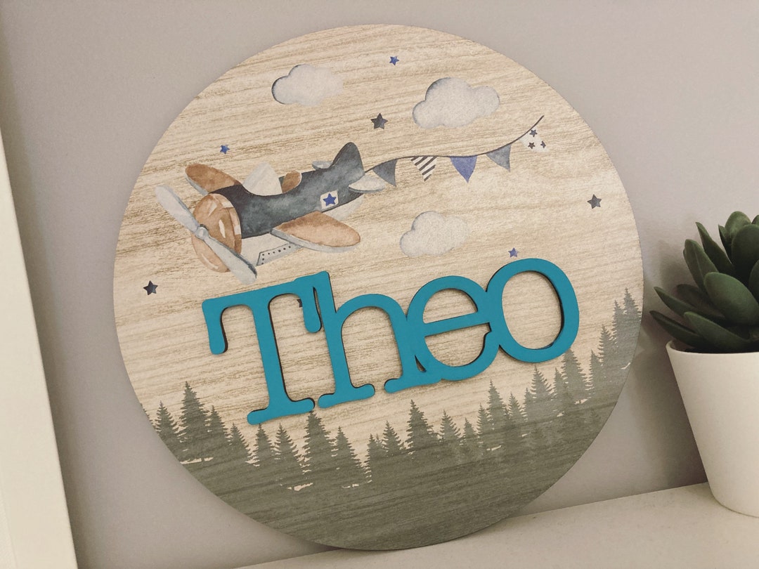 Airplane Children's Door Sign , Aviation , Bedroom Decor, Nursery Decor ...
