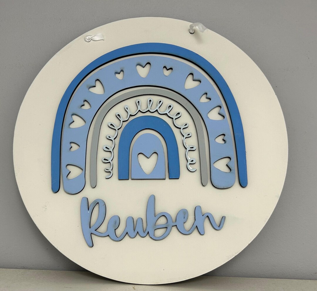 Reuben Door Sign , Personalied Door Sign , Rainbow Themed - Etsy