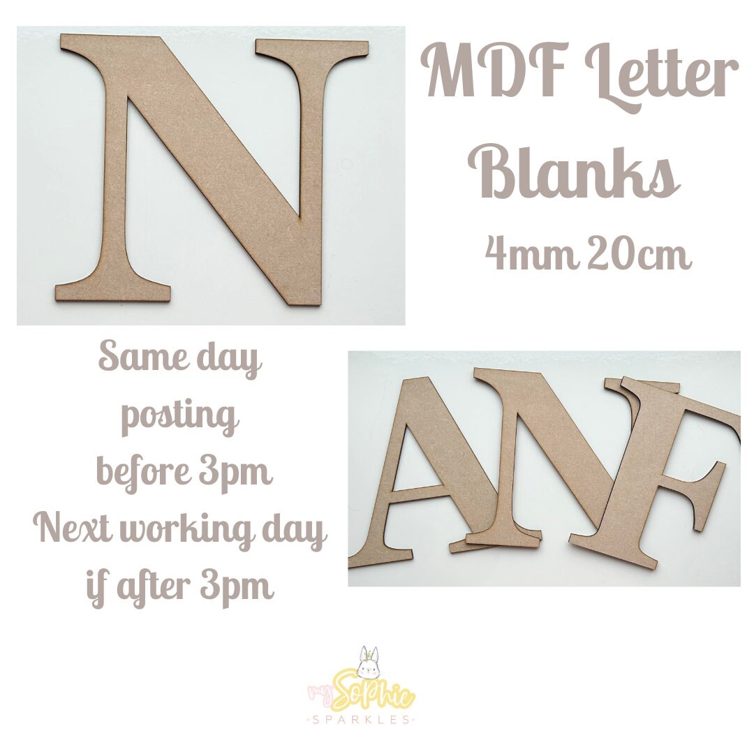 Wooden Letters MDF 4mm , Wooden Letters , Toy Box Lettering , 20cm ...