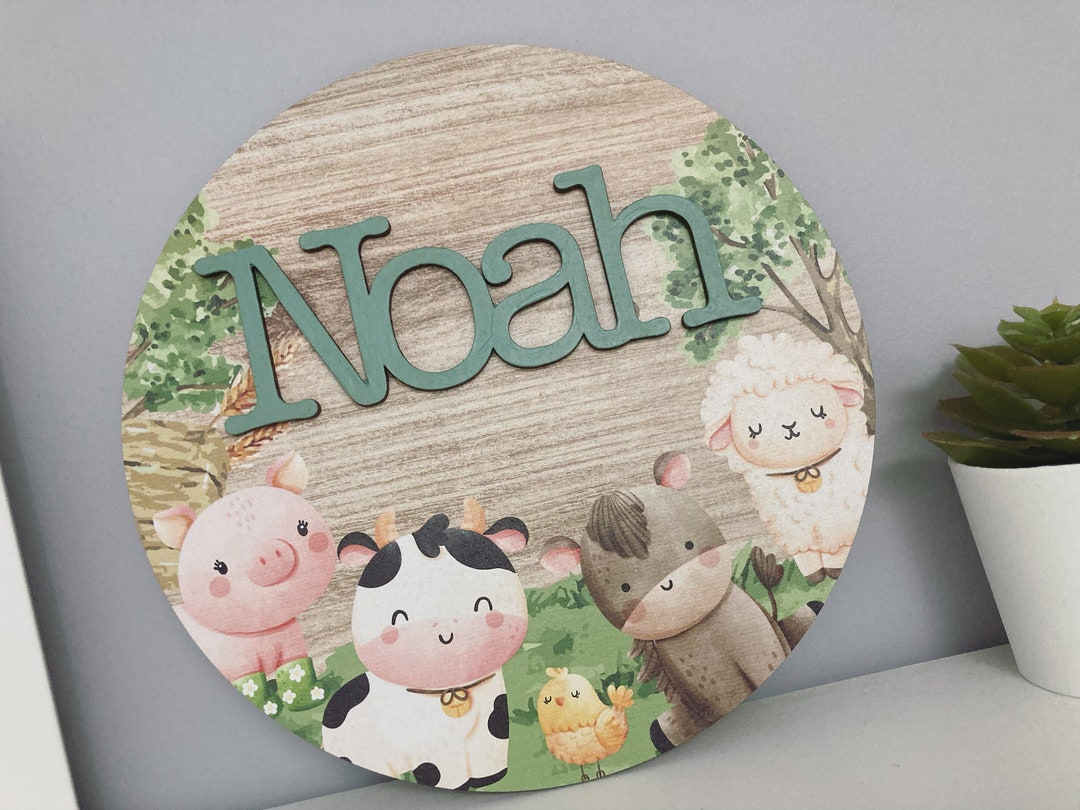 Farm Animals Theme Bedroom Decor British Farming Themed Door Sign ...