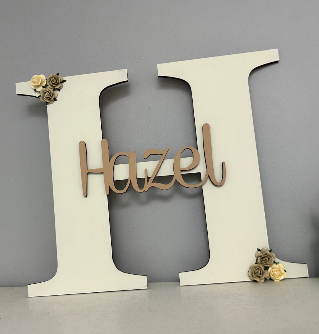 Hazel nursery Decor Wall Names Door Plaque , Personalised Door Sign ...
