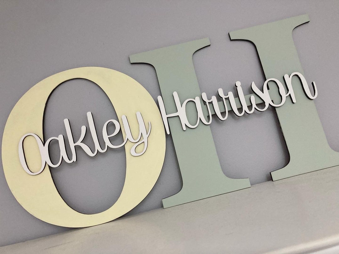 Wall Names , Wooden Letters, Nursery Decor ,toy Box Names , Door Names ...