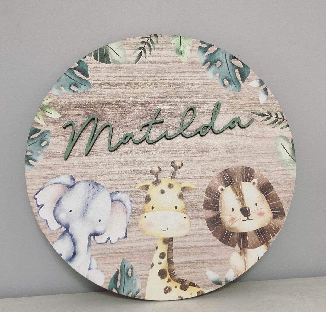 Matilda jungle Lion Door Plaque personalised Door - Etsy