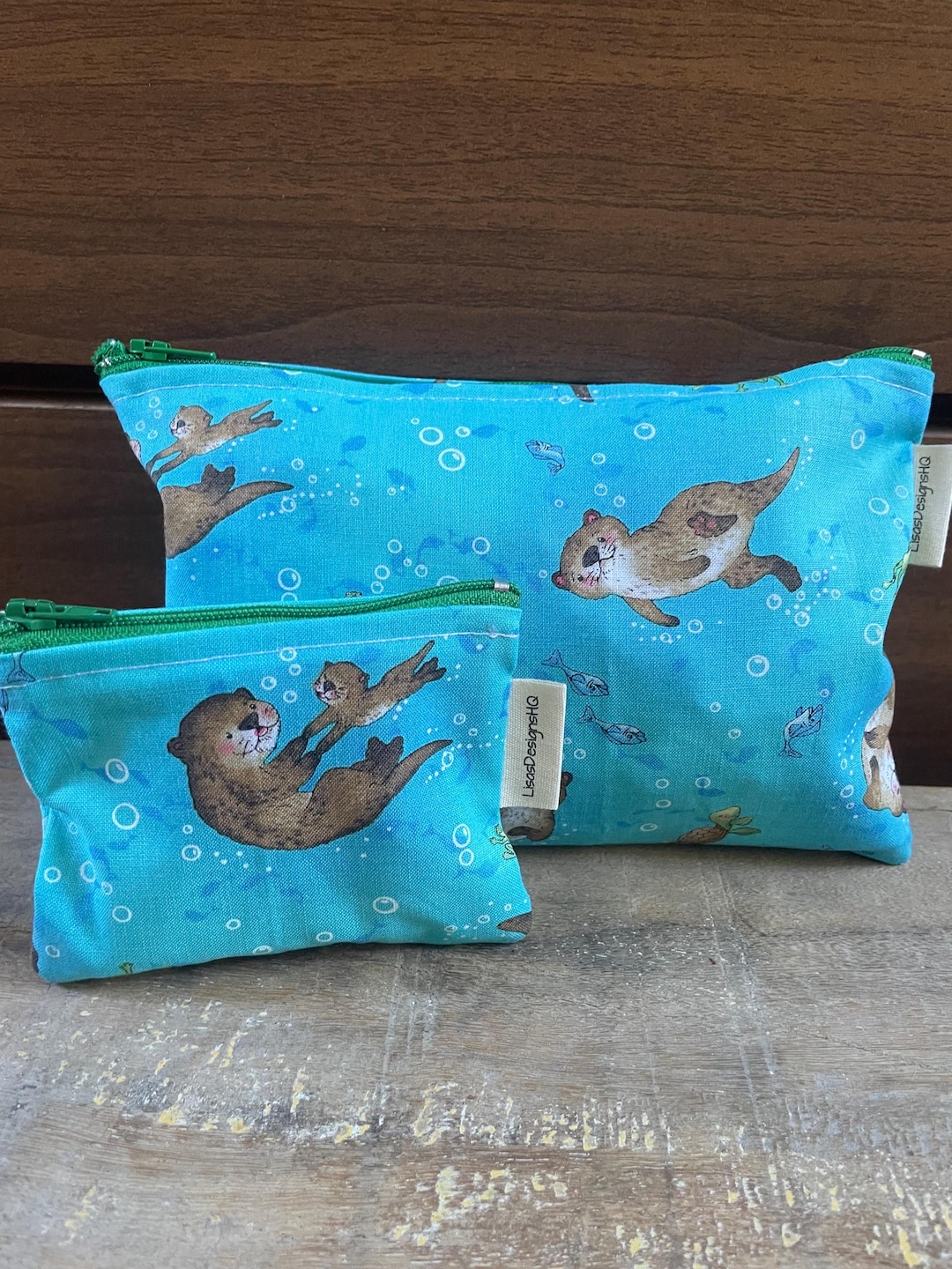 Sea Otter Cotton Pouch: Travel Accessories Bag Made in Australia Coin ...