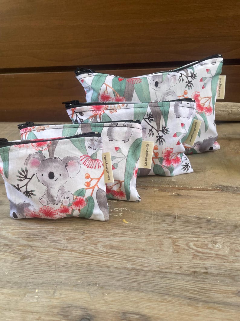 Cute Koala Bears on White or Sage Makeup Zipper Pouch: Australian ...
