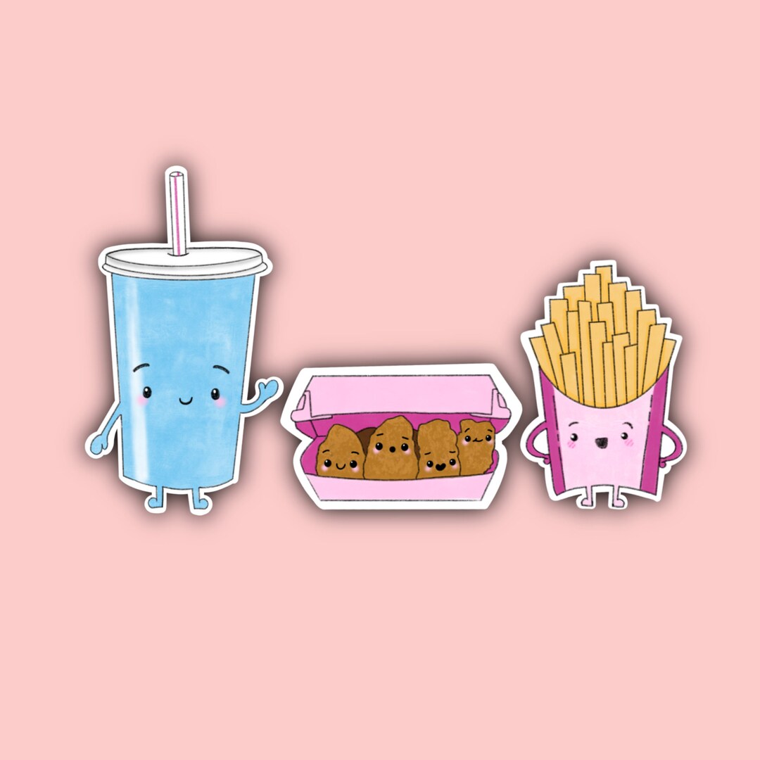 Fast Food Sticker Pack (set of 3) - Etsy
